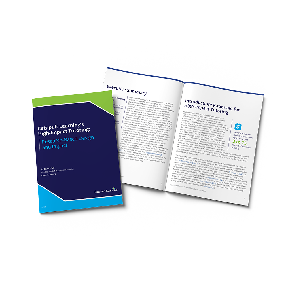 CATAPULT LEARNING WHITE PAPER DEMONSTRATES HIGH-IMPACT TUTORING’S ...